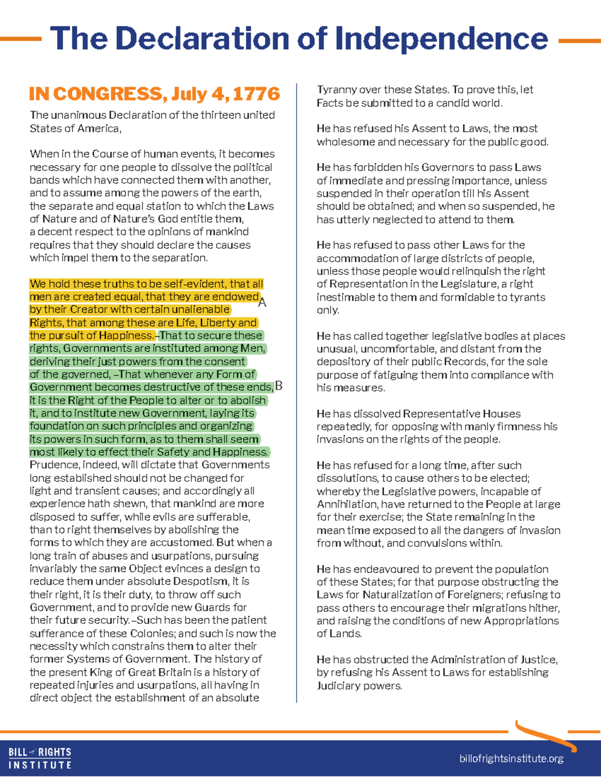 POS - Assignment on the Declaration of Independence Analysis - Studocu