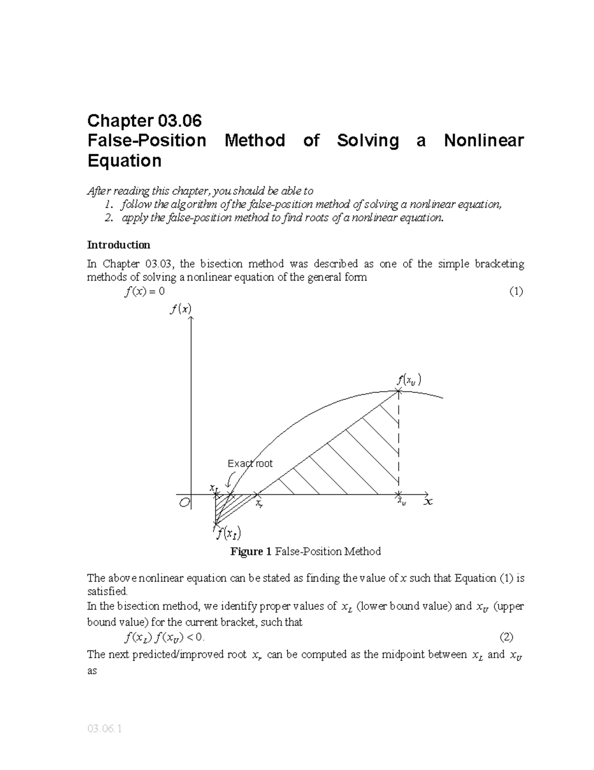 Chapter 03.06: Solving Nonlinear Equations with the False Position ...