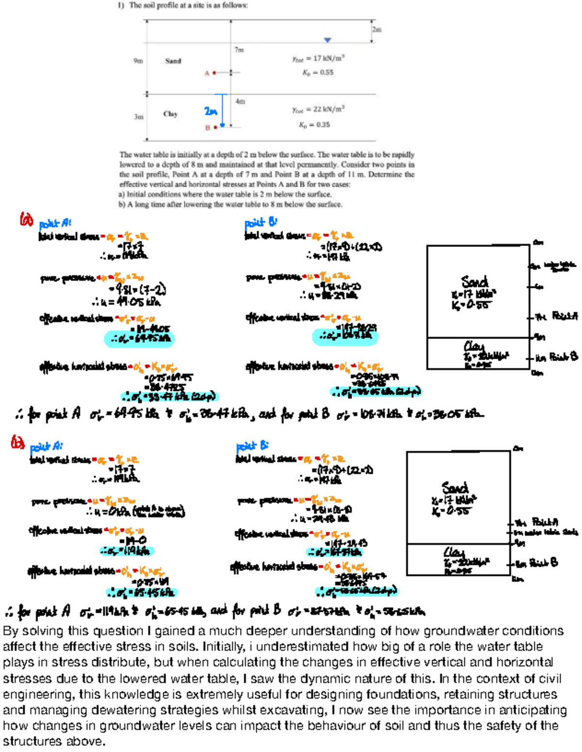 Soil Mechanics Assignment 2 Stresses in Soils - By solving this question I gained a much deeper ...
