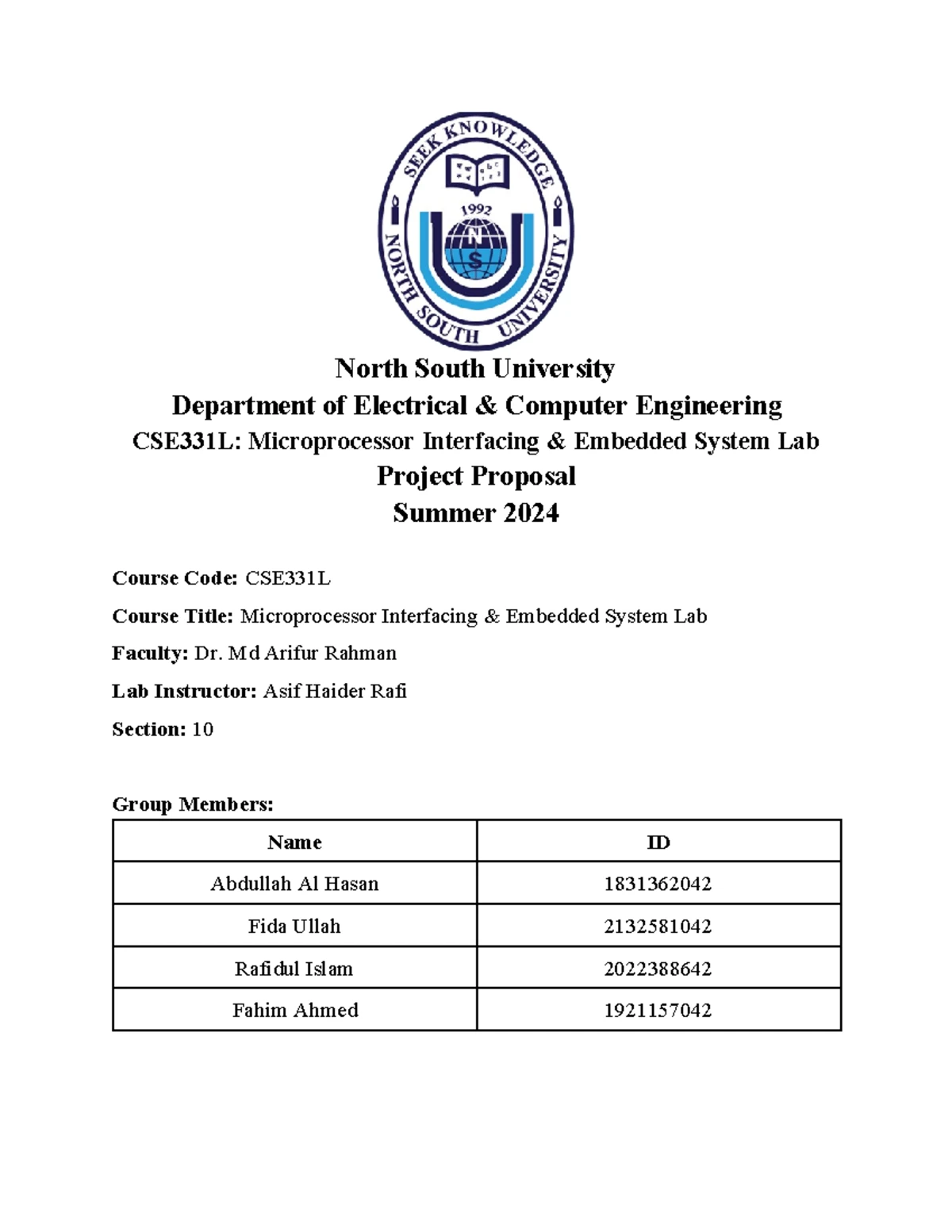 EXP-04(Up Down counter) - Lab Manual Department of Electrical and Computer Engineering School of ...