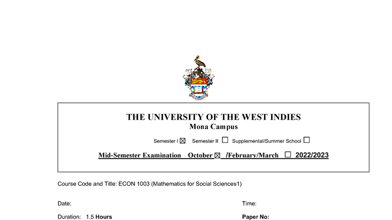 ECON 1003 Midterm Exam Solutions SEM 1 2022-23 - Studocu