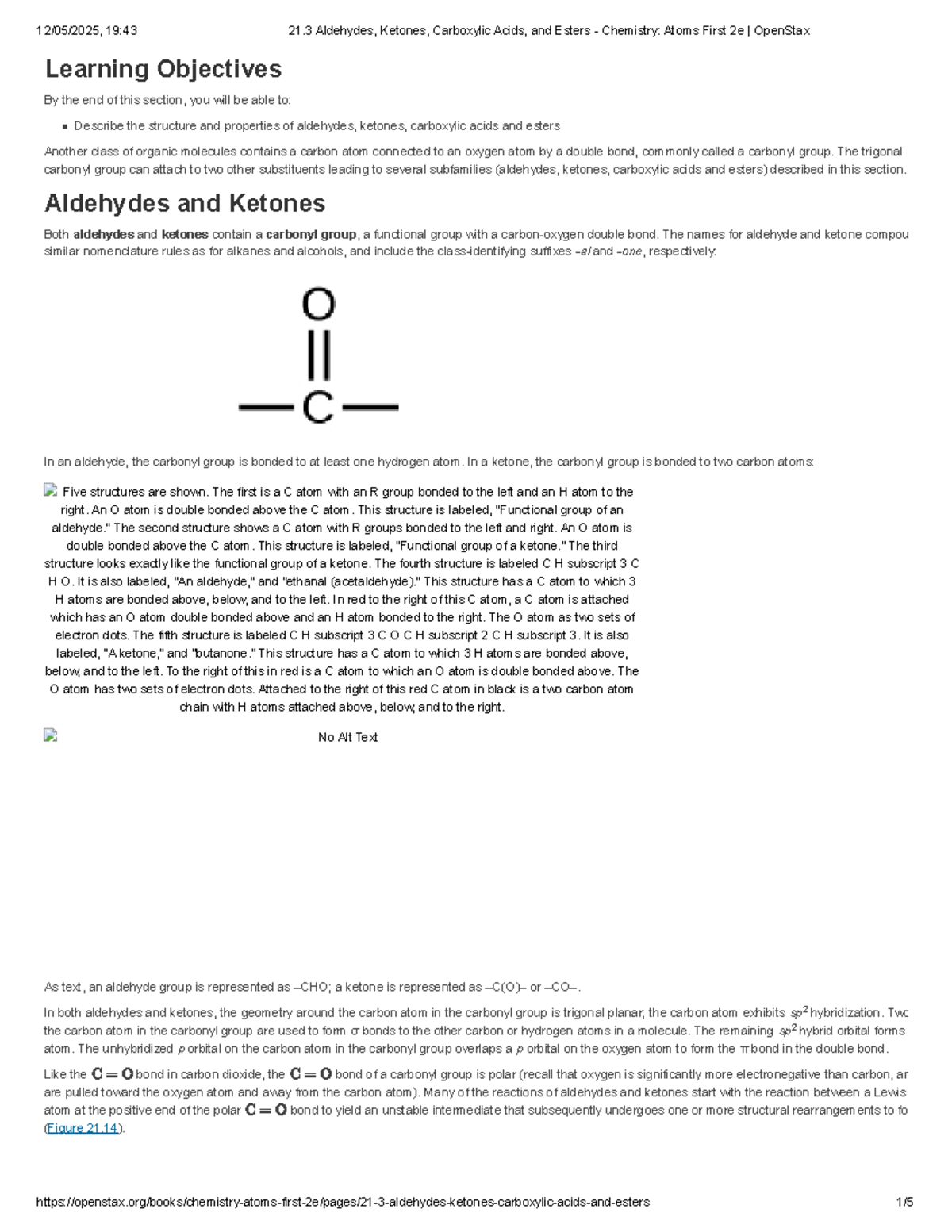 Final Exam Notes: Aldehydes, Ketones, Carboxylic Acids & Esters - Chem ...
