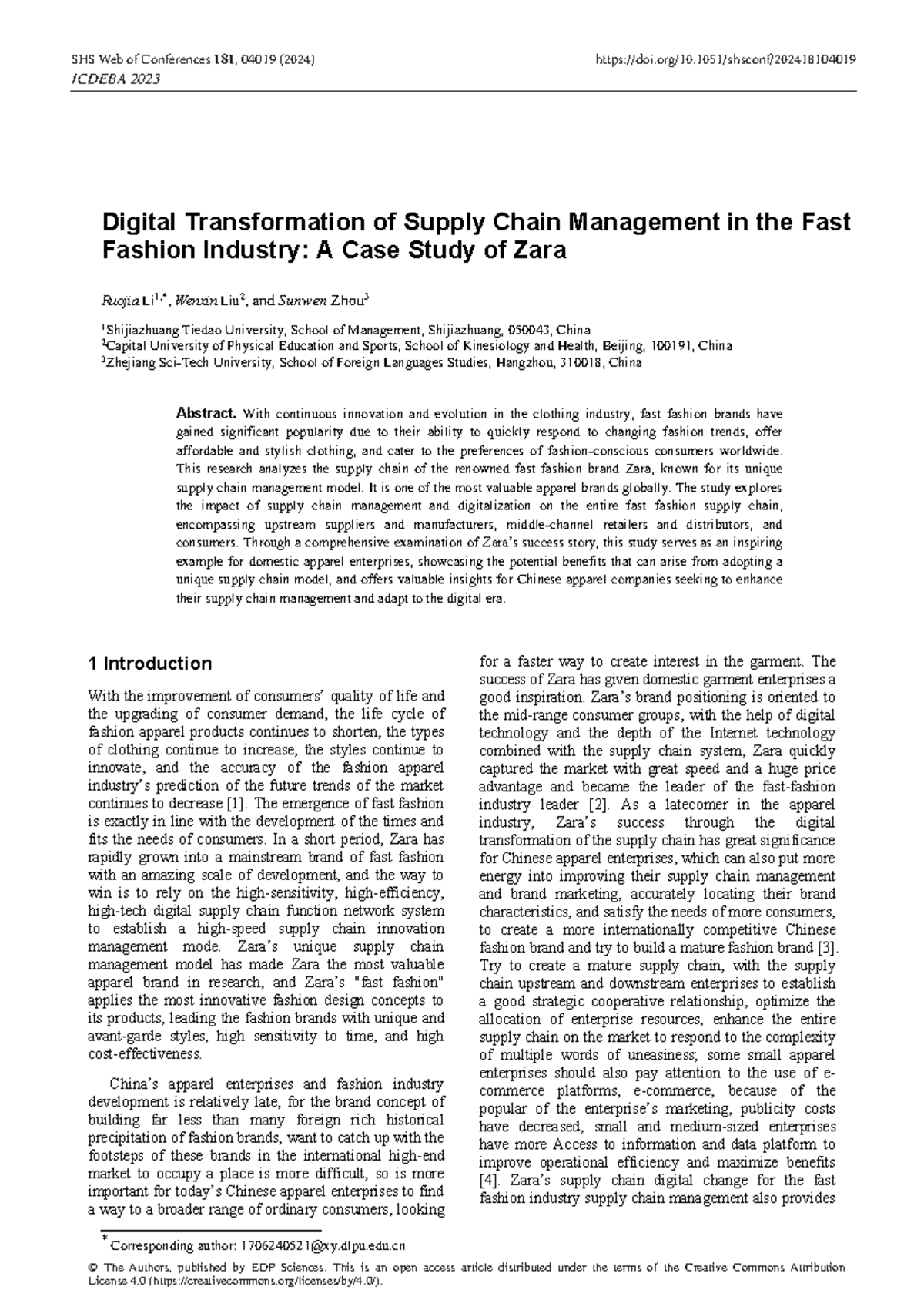 Digital Transformation in Zara's Supply Chain: A Case Study Analysis ...
