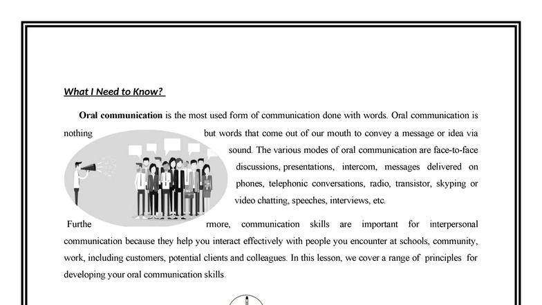 Midterm Activities: Principles of Effective Oral Communication Skills ...