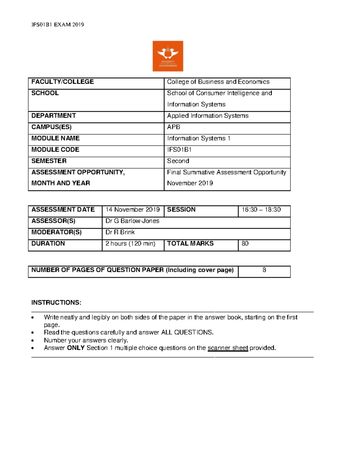 Uj 38492+ Source 1+ Source 1 - FACULTY/COLLEGE College of Business and Economics SCHOOL School ...