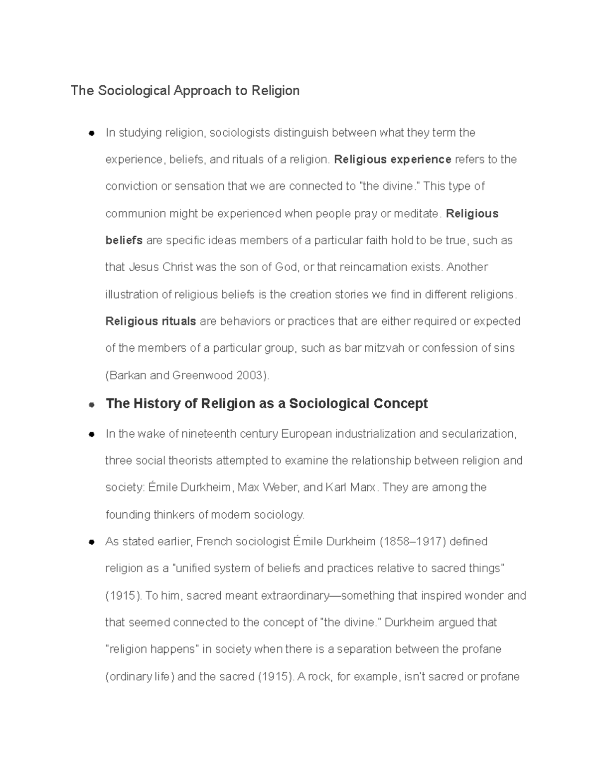 SOCI- The Sociological Approach to Religion - The Sociological Approach ...