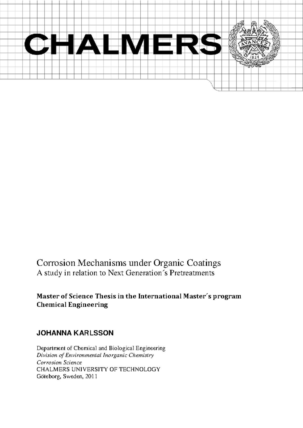 Corrosion Mechanisms under Organic Coatings: A Study on Next Gen ...