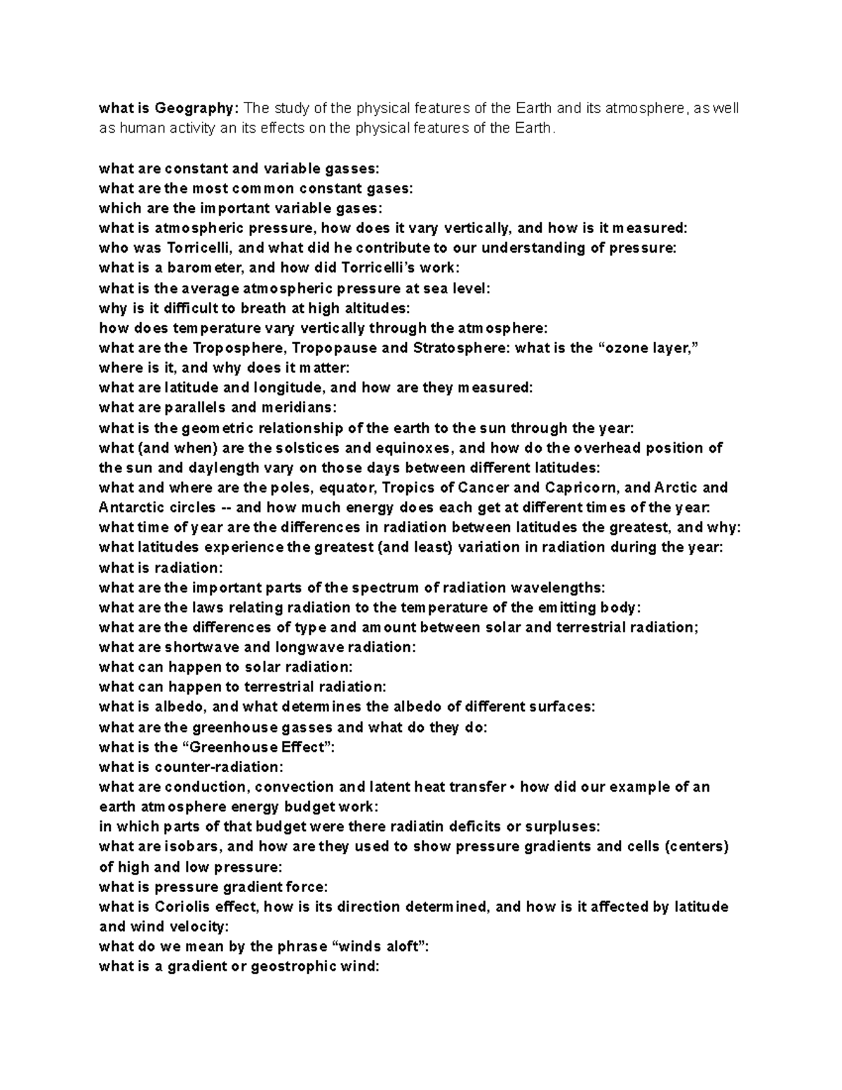 GEO 155 Exam 1 Comprehensive Study Guide on Atmospheric Science - Studocu