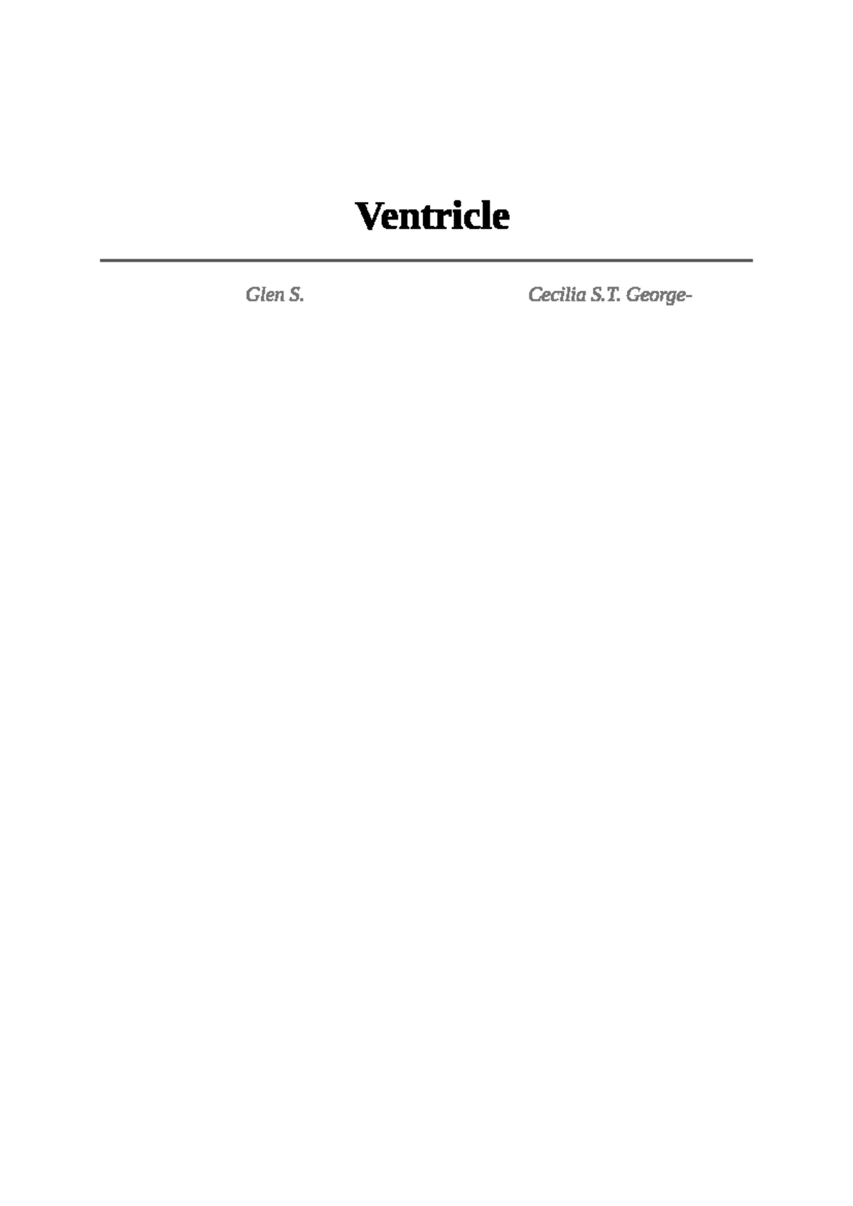 Ventricle Morphology Variants: A Study on Anomalies (DVSD 15) - Studocu