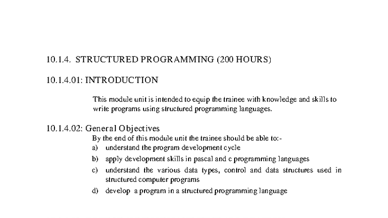 Structured Programming Overview (10.1.4) - Studocu
