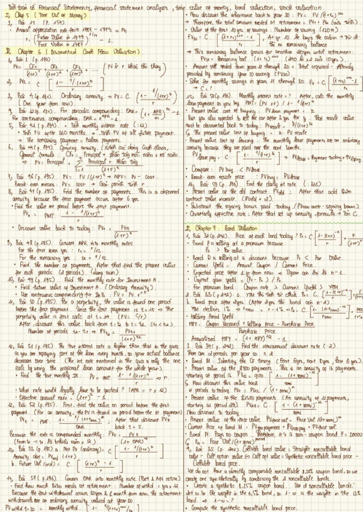 Corporate Finance C. Final Exam Cheatsheet: Key Concepts & Skills - Studocu