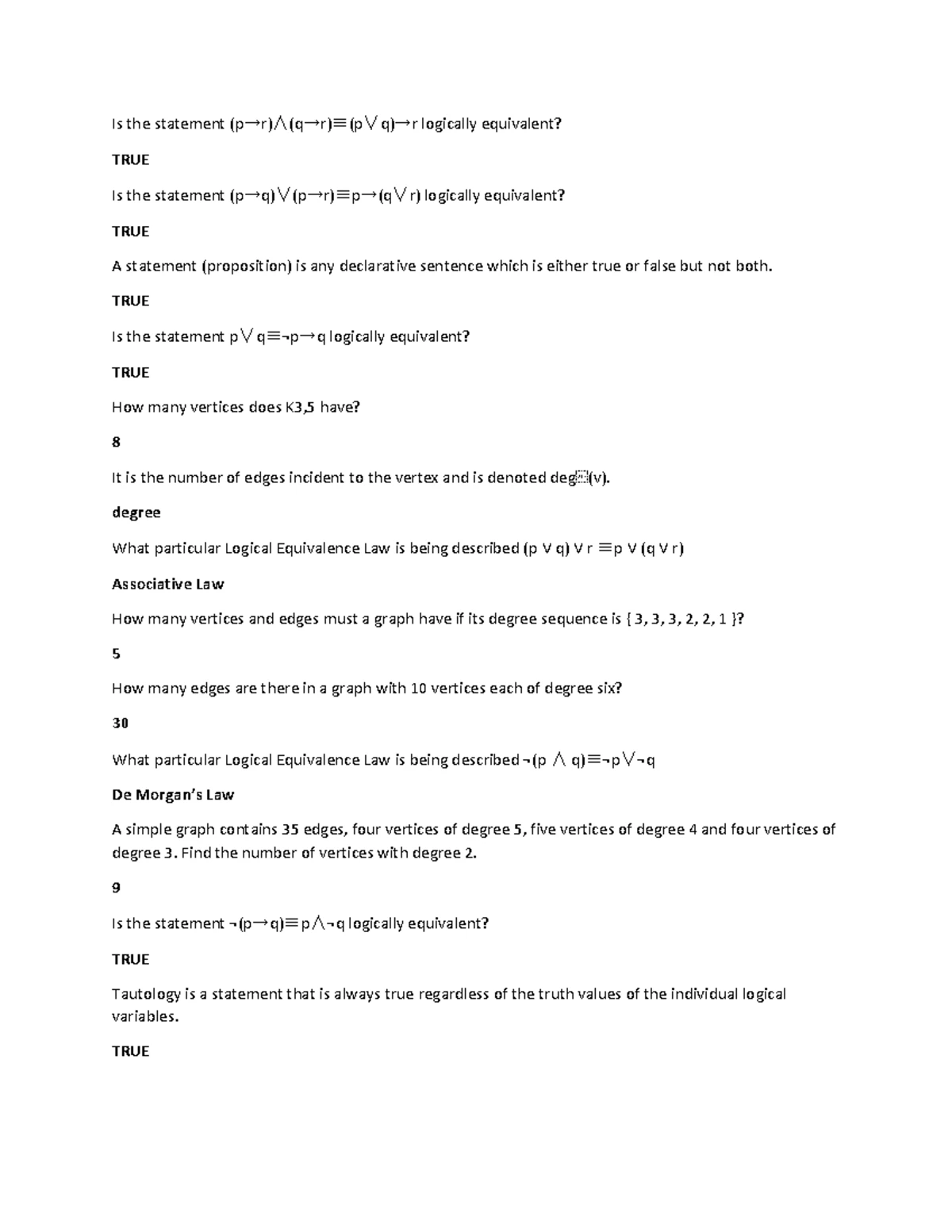 discrete math - final exam - Home / My courses / UGRD-CS6105-2223T ...