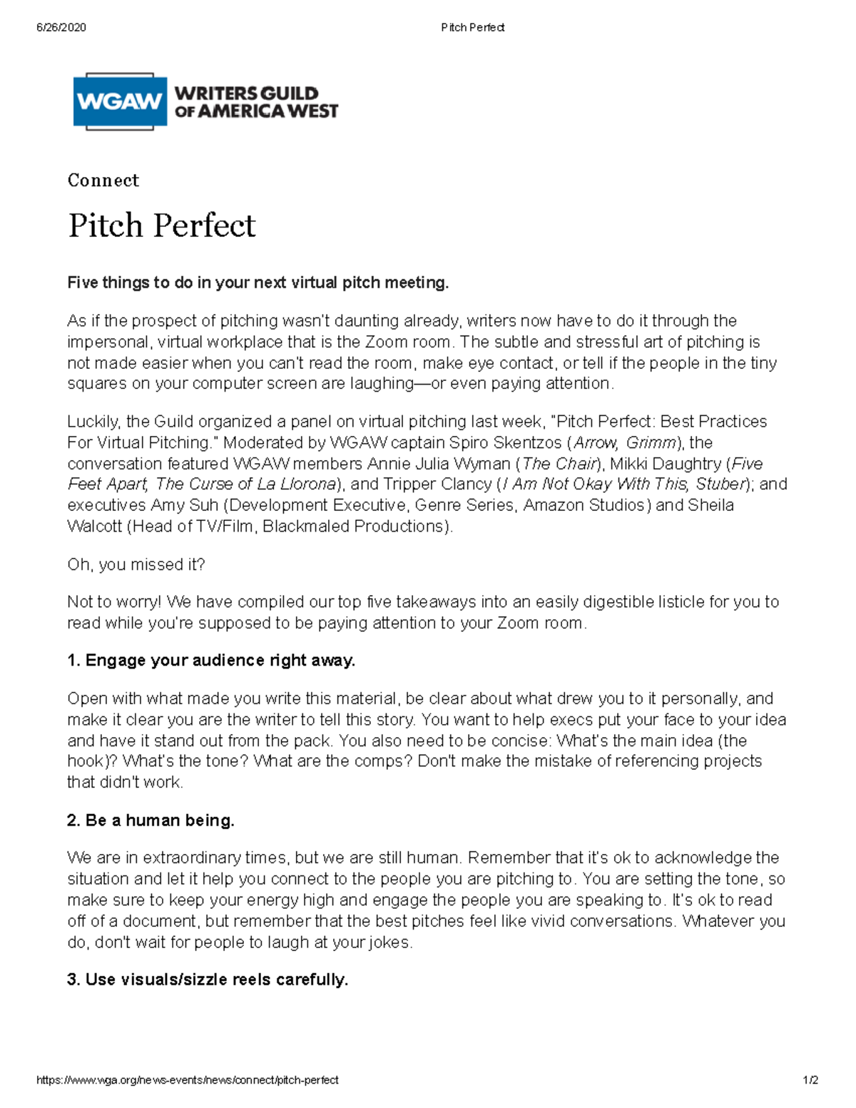 Pitch Perfect: 5 Essential Tips for Virtual Pitch Meetings - Studocu
