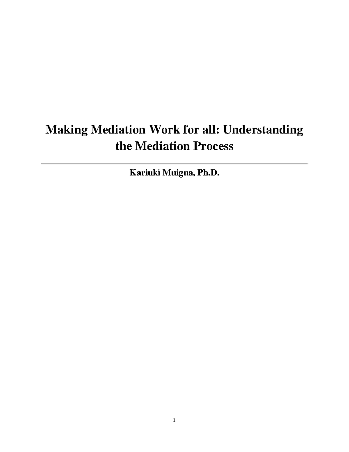 Mediation Process Insights: A Comprehensive Guide (Course Code: LAW 101 ...