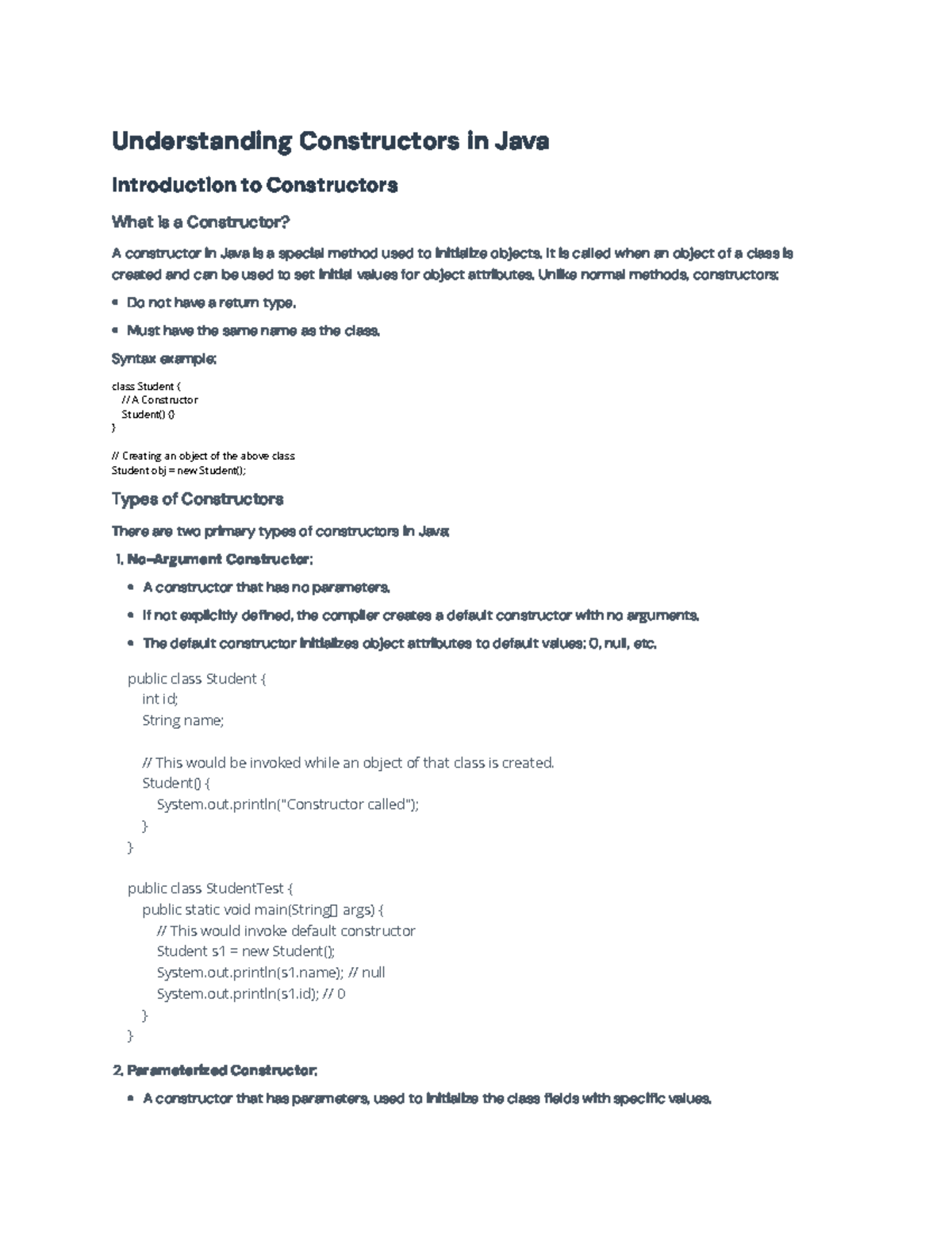 Understanding Constructors in Java: Types and Overloading Techniques - Understanding ...