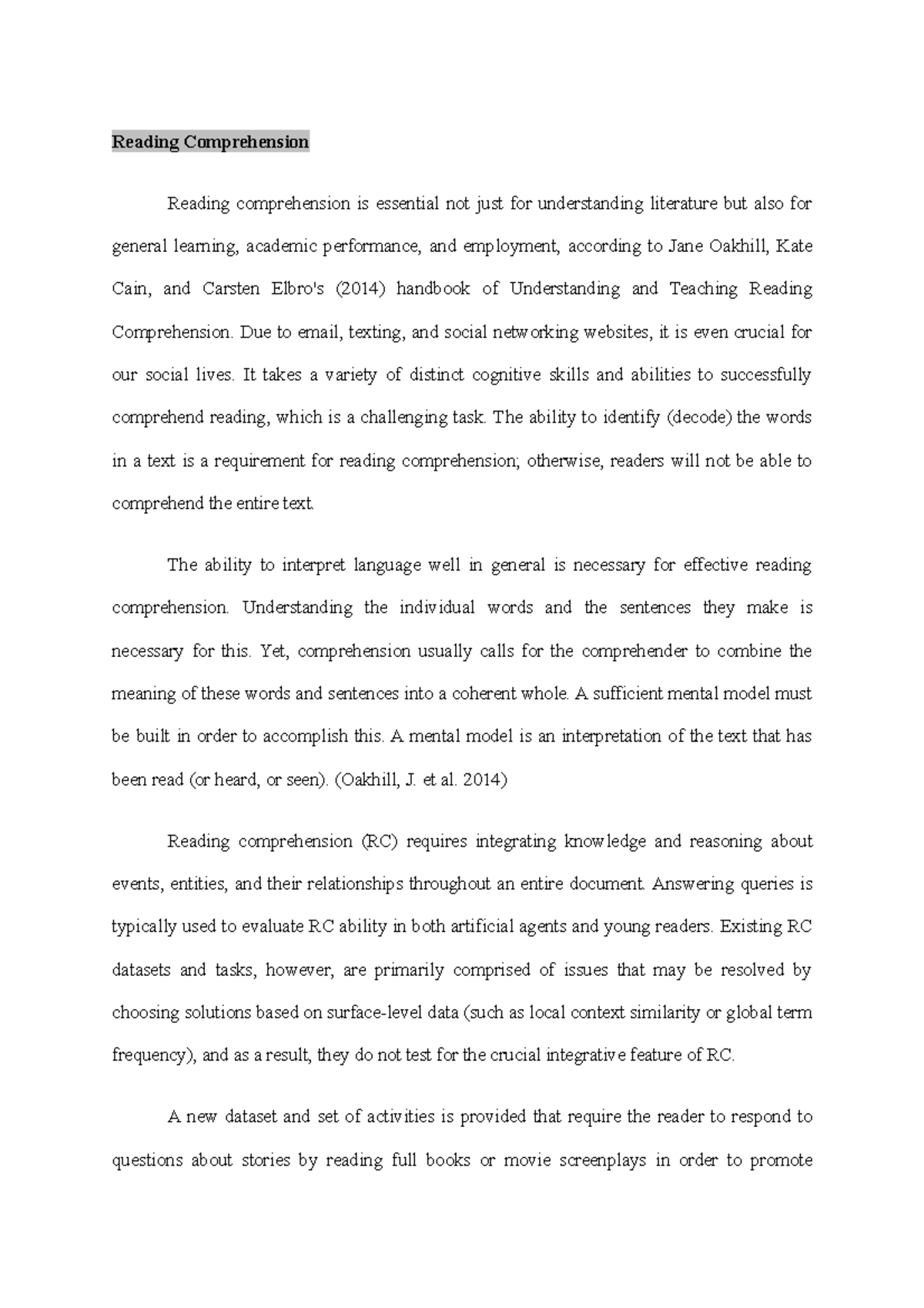 RRL - Understanding the Impact of Reading Comprehension on Learning ...