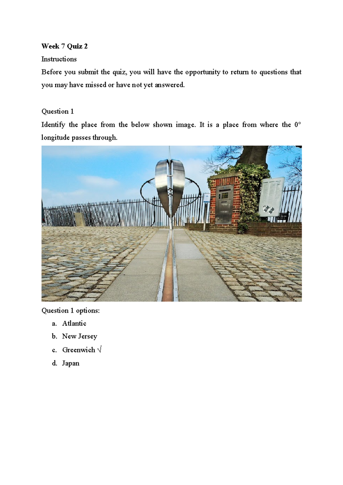 Week 7 Quiz 2 Concepts of GIS and Remote Sensing in Environmental ...