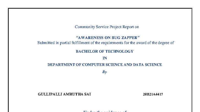 Community Service Project page 3 - CSE (Cyber Security) - III Community ...
