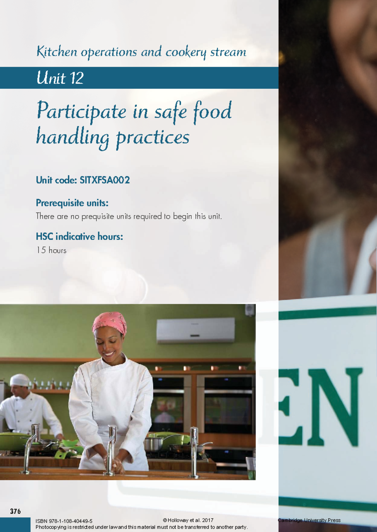 Unit 12: Safe Food Handling Practices - SITXFSA002 Guide - Studocu