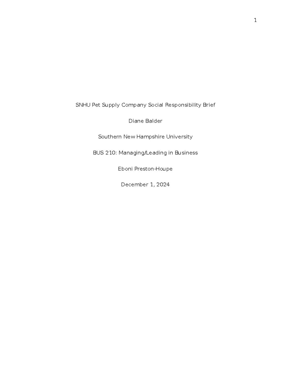 BUS210 - Module 5 Social Responsibility Brief: TOMS & Ben & Jerry's ...