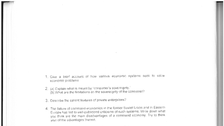 ECON 111 - Comprehensive Notes on Economic Systems and Demand Theory ...