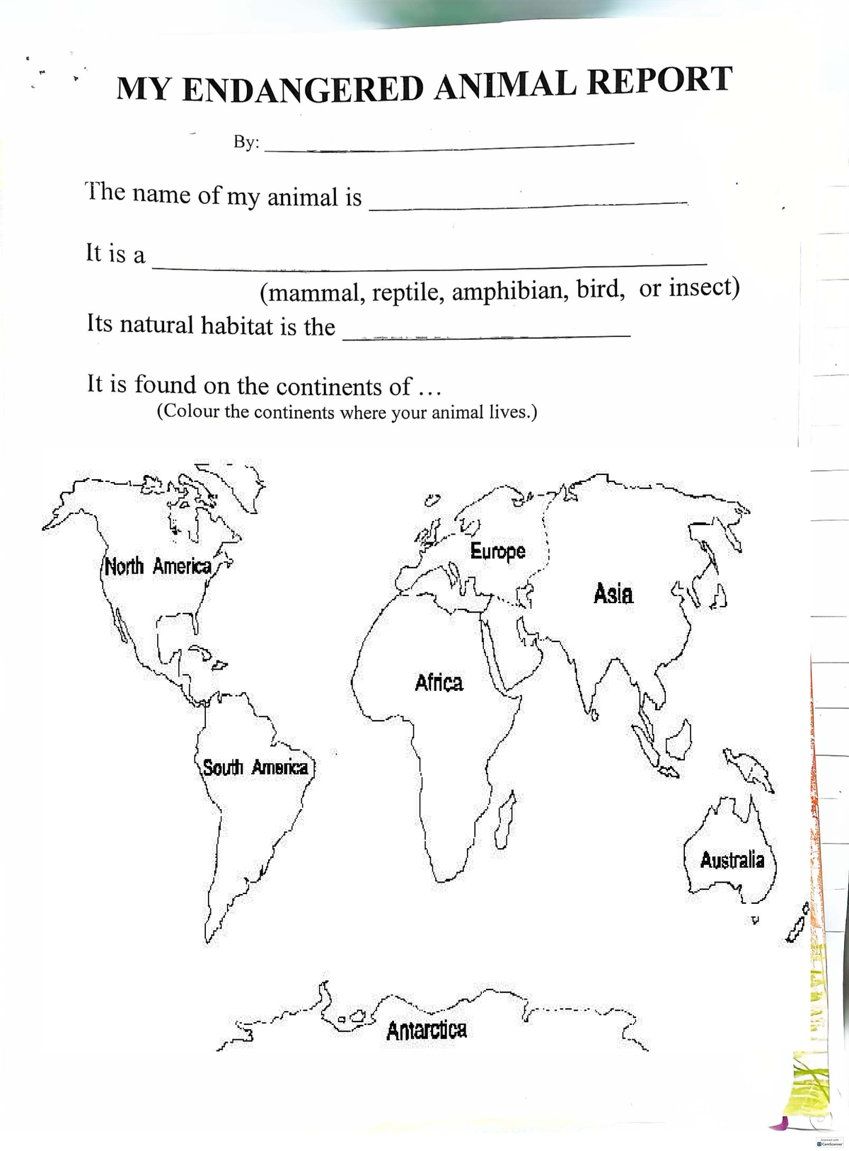 Endangered Animal Report: Winter Holidays Homework - Studocu