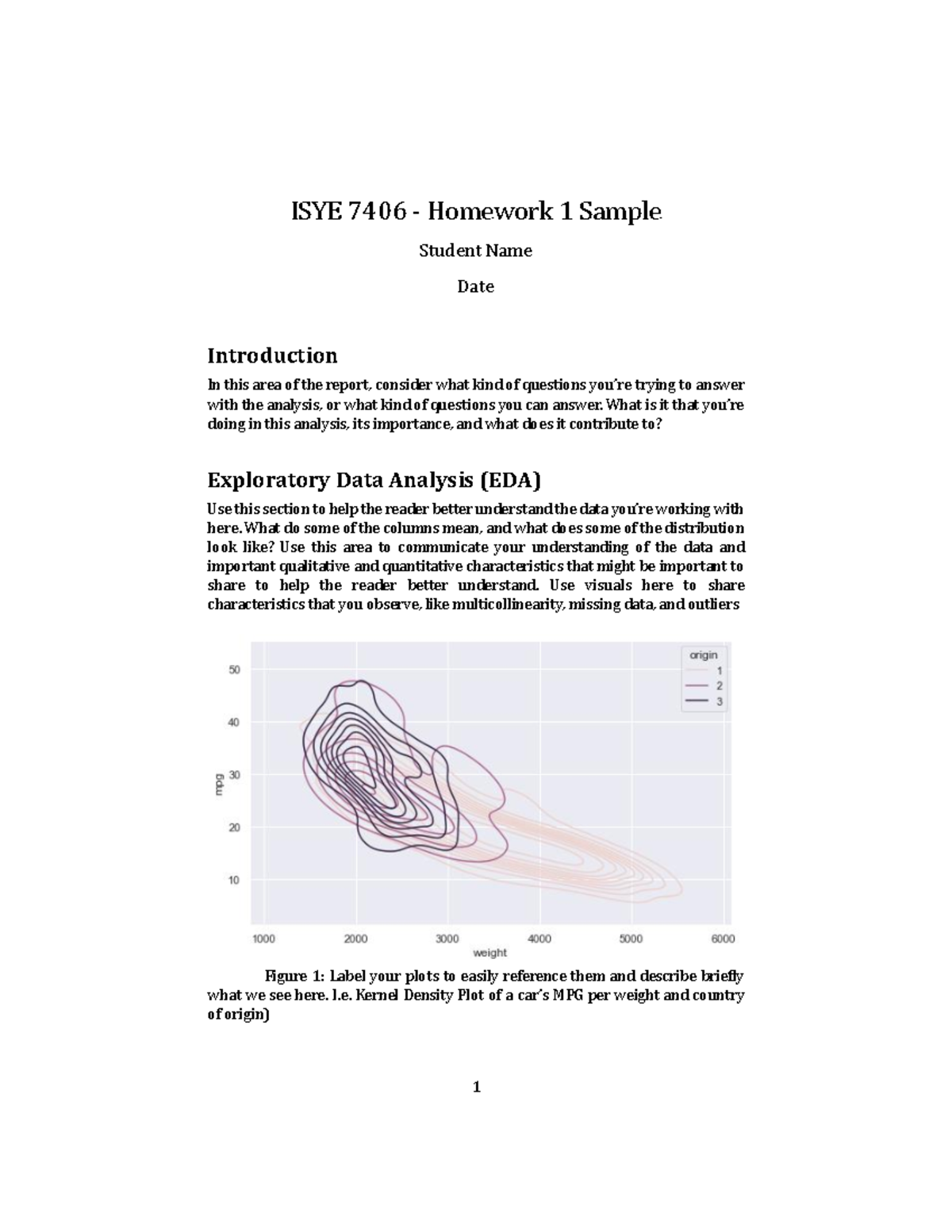 ISYE 7406 Homework 1: Exploratory Data Analysis & Methodology - Studocu