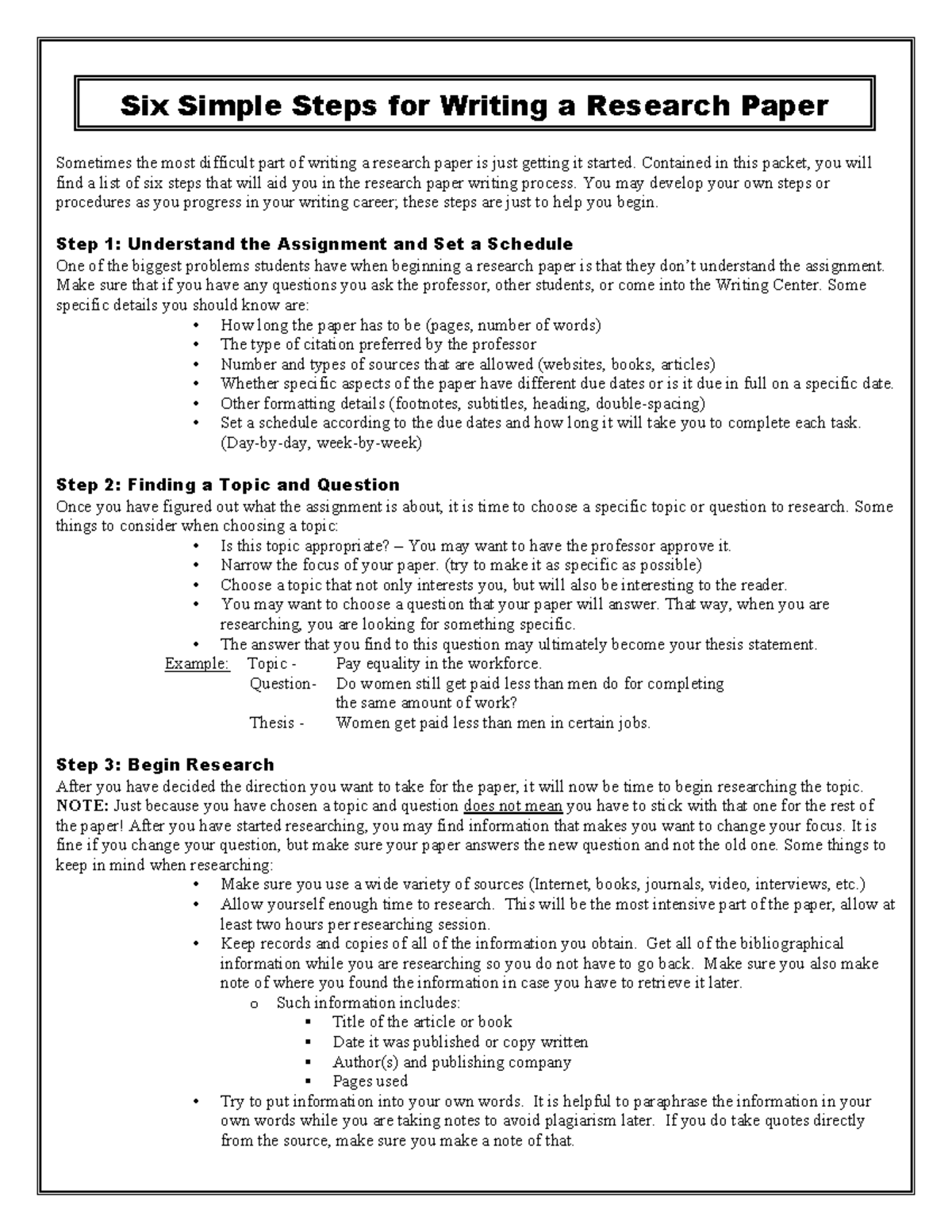 6 Essential Steps for Crafting a Research Paper Guide - Studocu