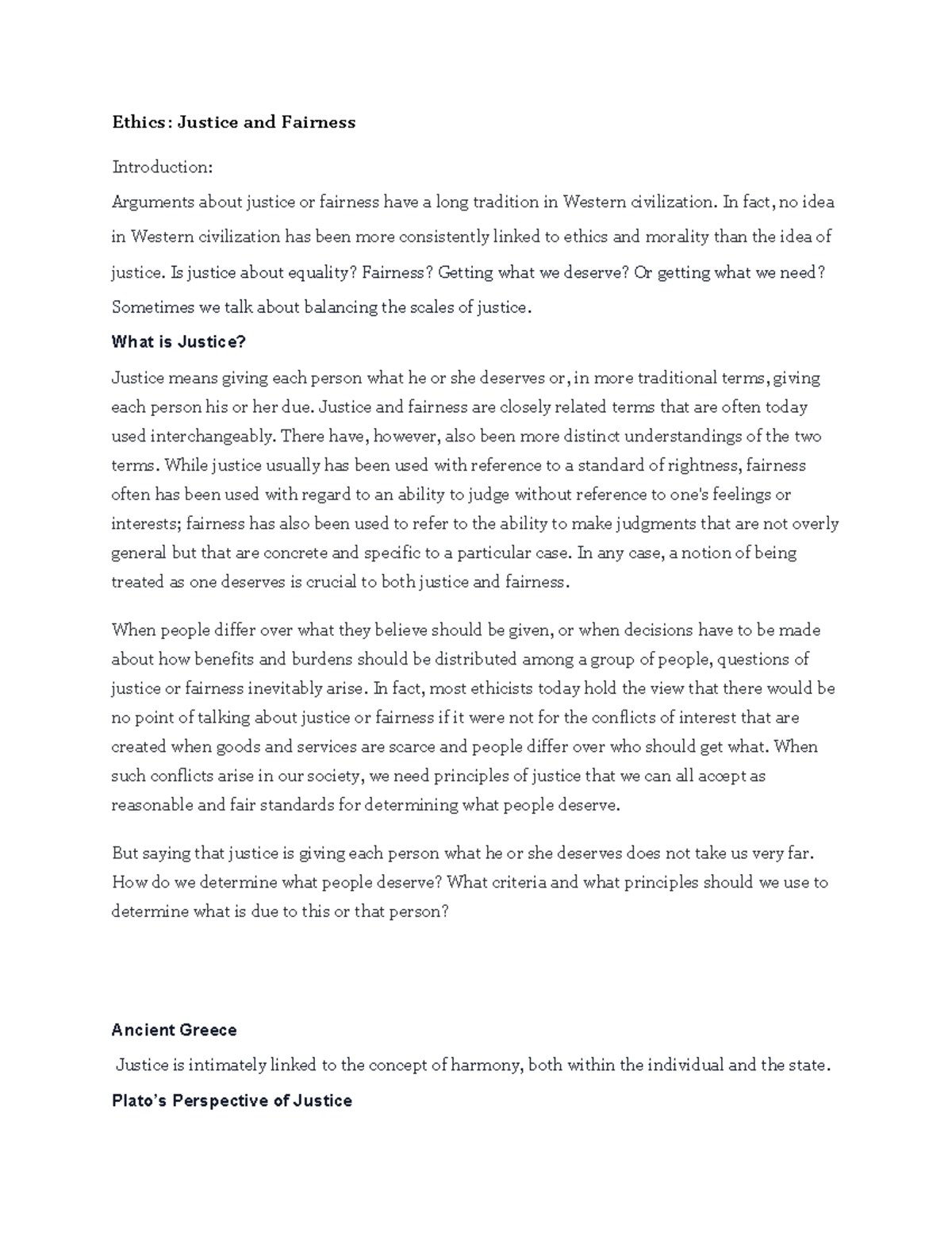 Ethics 101: Justice and Fairness - Key Concepts and Philosophical ...
