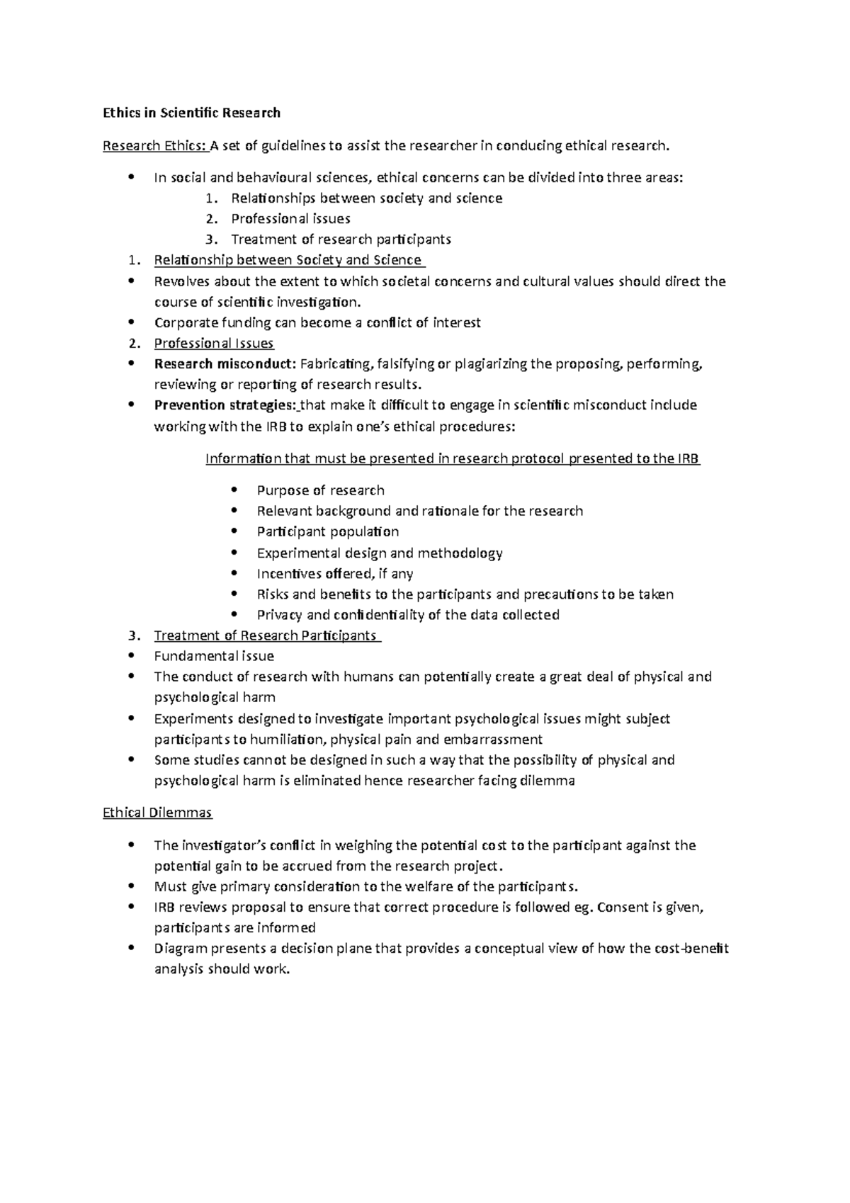 Stats Week Four Readings - Ethics in Scientific Research Research ...
