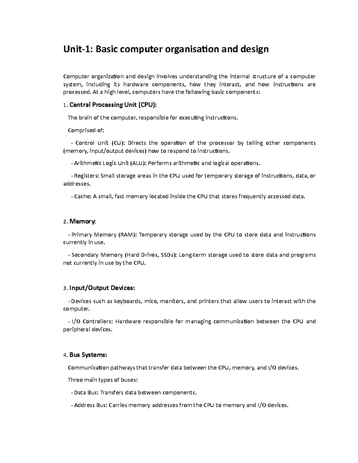 UNIT 1 CAAL - UNIT 1 CAAL study notes - Unit-1: Basic computer ... UNIT 1 CAAL - UNIT 1 CAAL study notes - Unit-1: Basic computer ...