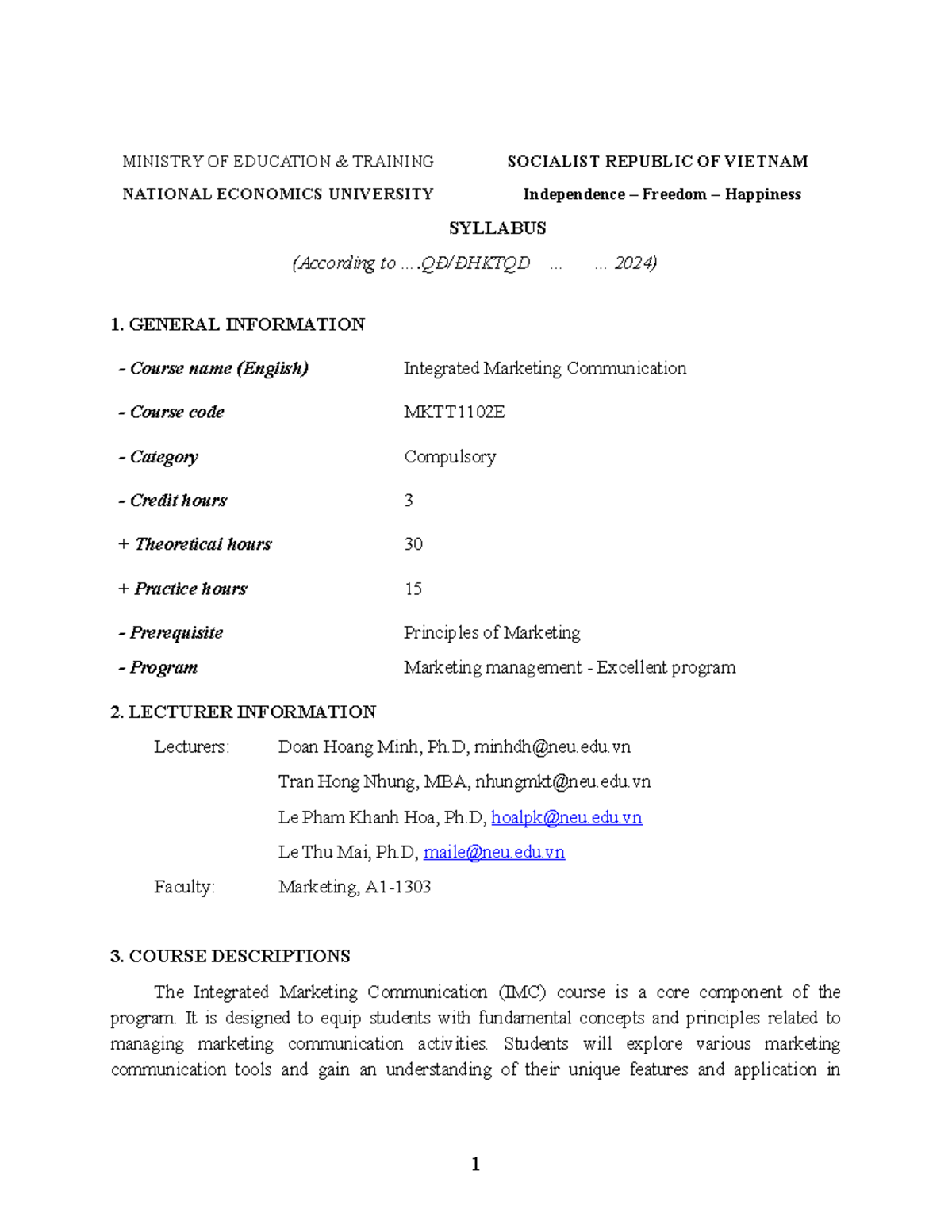 26. MKTT1102E Integrated marketing communication Qtmkt CLC - MINISTRY ...