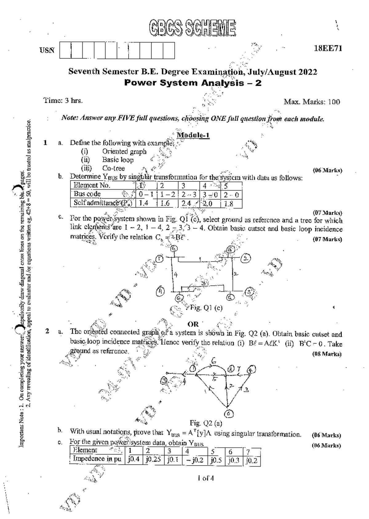 Power System Analysis 2 (18EE71) - Seventh Semester Exam Notes - Studocu