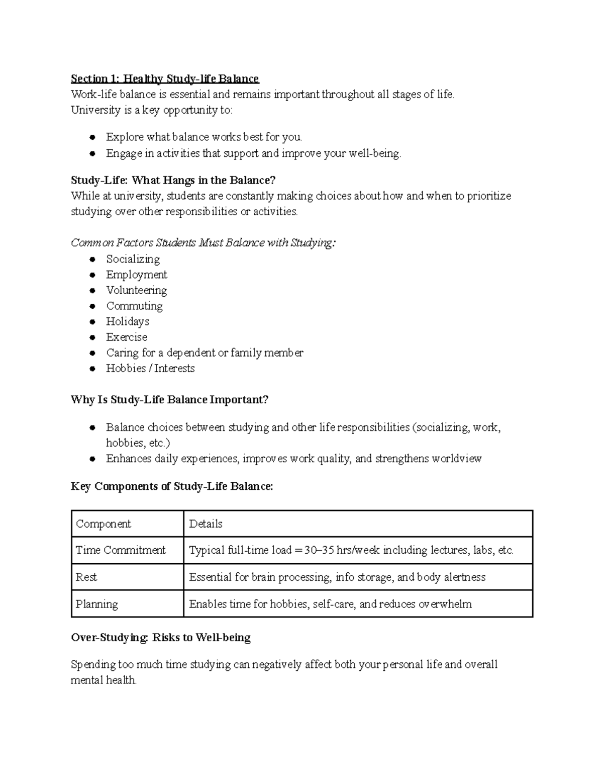 IDIS 199 Final Exam Review: Achieving a Healthy Balance in Life - Studocu