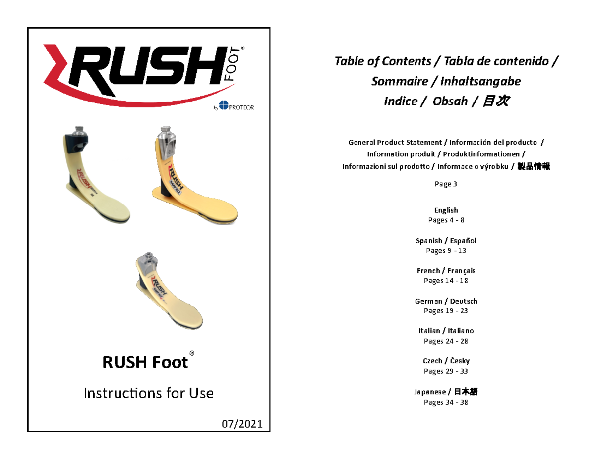 Rush Foot (Japanese) 07-01-2021 - RUSH Foot ® Instructions for Use 07 ...