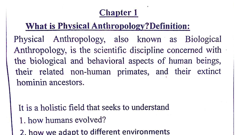 Comprehensive Study Guide for Course XYZ: Physical Anthropology ...