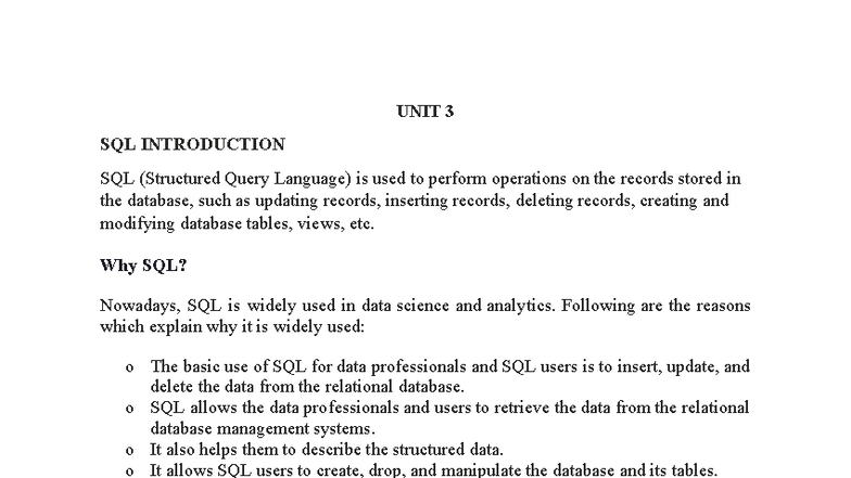 FSWD UNIT 3 SQL - Comprehensive Notes on SQL Queries and Operations ...