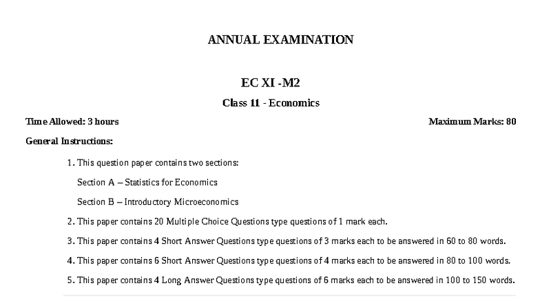 EC - Question paper sample - Time Allowed: 3 hours Maximum Marks: 80 ...
