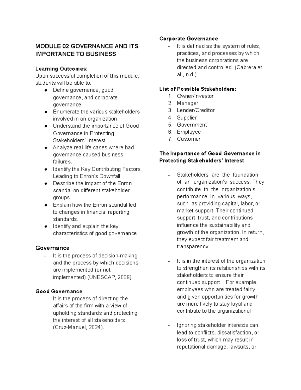 Enron Scandal Analysis and Its Impact on Corporate Governance (M02 ...
