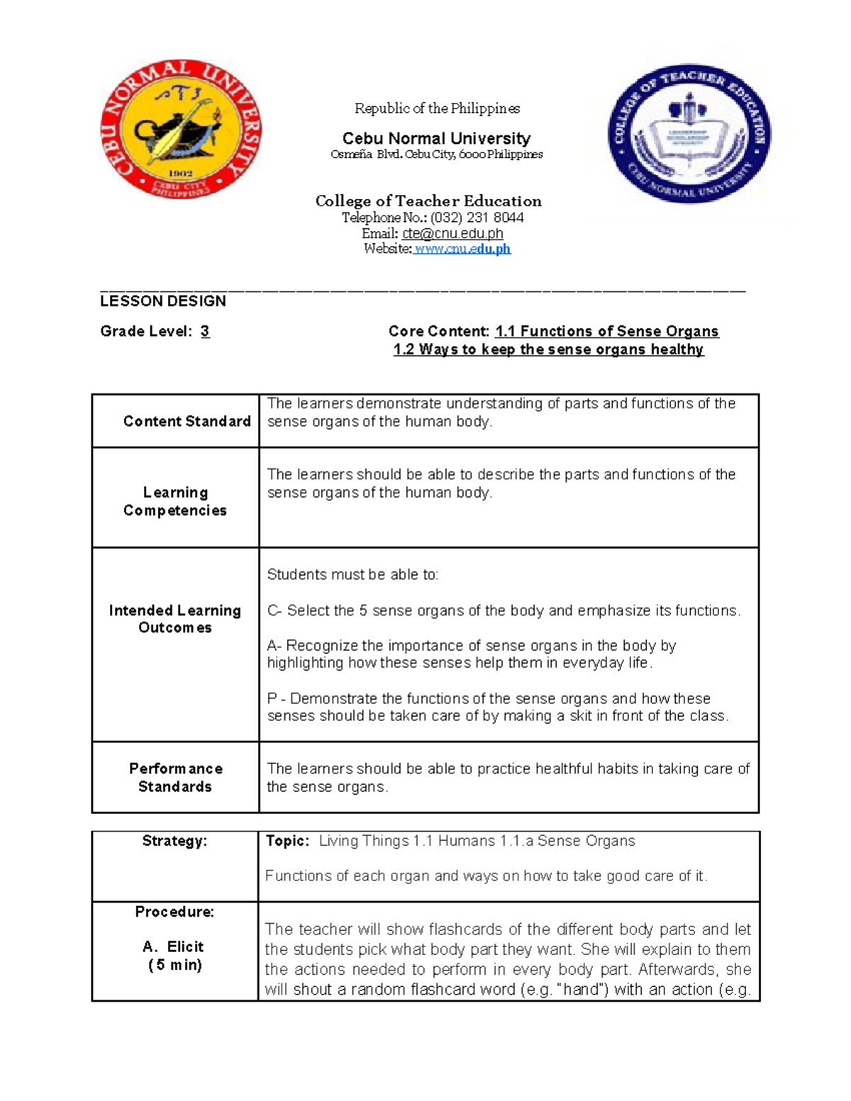 Group 1 Lesson Design for Micro Teaching - Republic of the Philippines ...