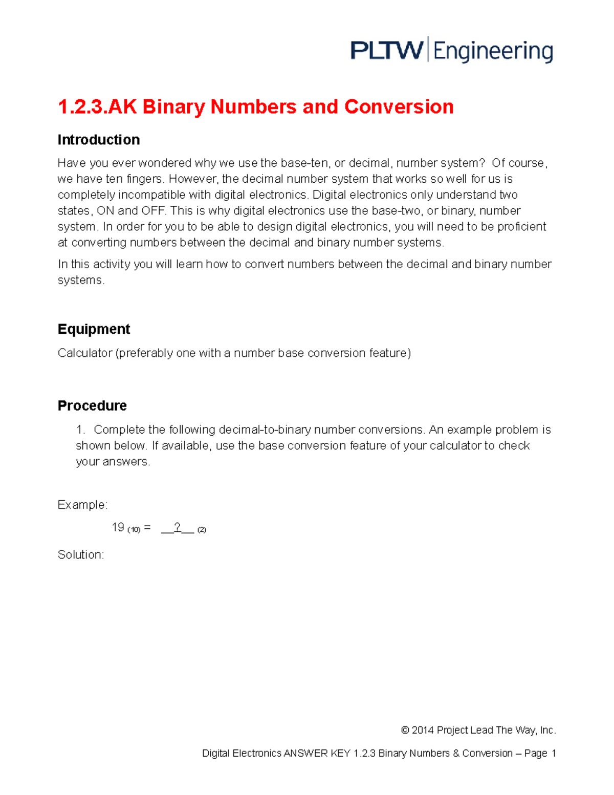 1.2.3.AK Binary Numbers Conversion - 1.2.3 Binary Numbers and Conversion Introduction Have you ...