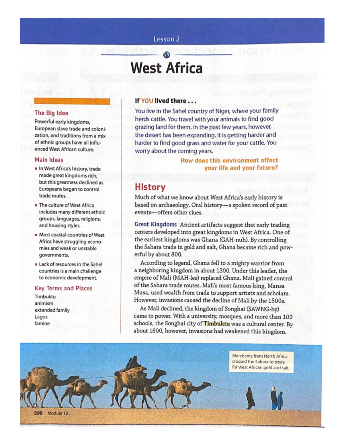 West-Africa-L - a lot of stuff - Lesson 2 West Africa If YOU lived ...
