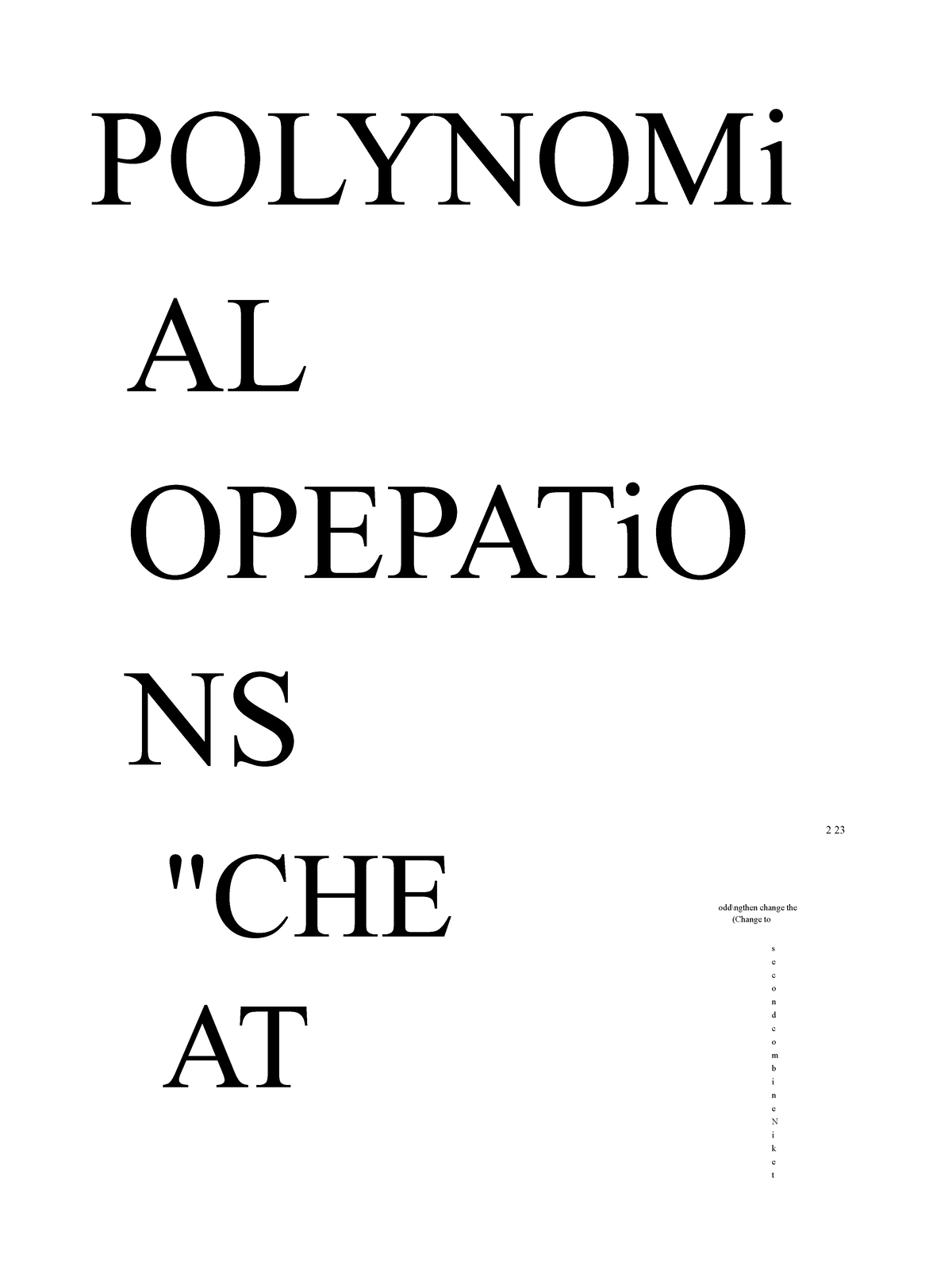 Polynomial Operations Cheat Sheet (MATH 02) - Studocu