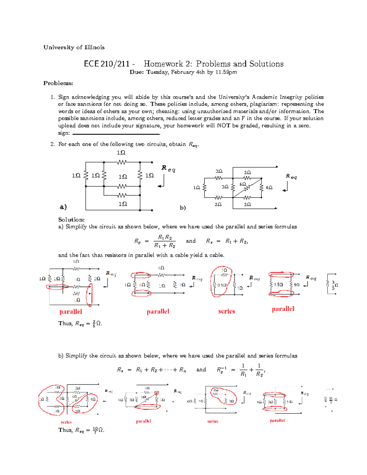 ECE210 HW02 sol - Homework 2 Solutions - University of Illinois ECE 210/211 - Homework 2 ...