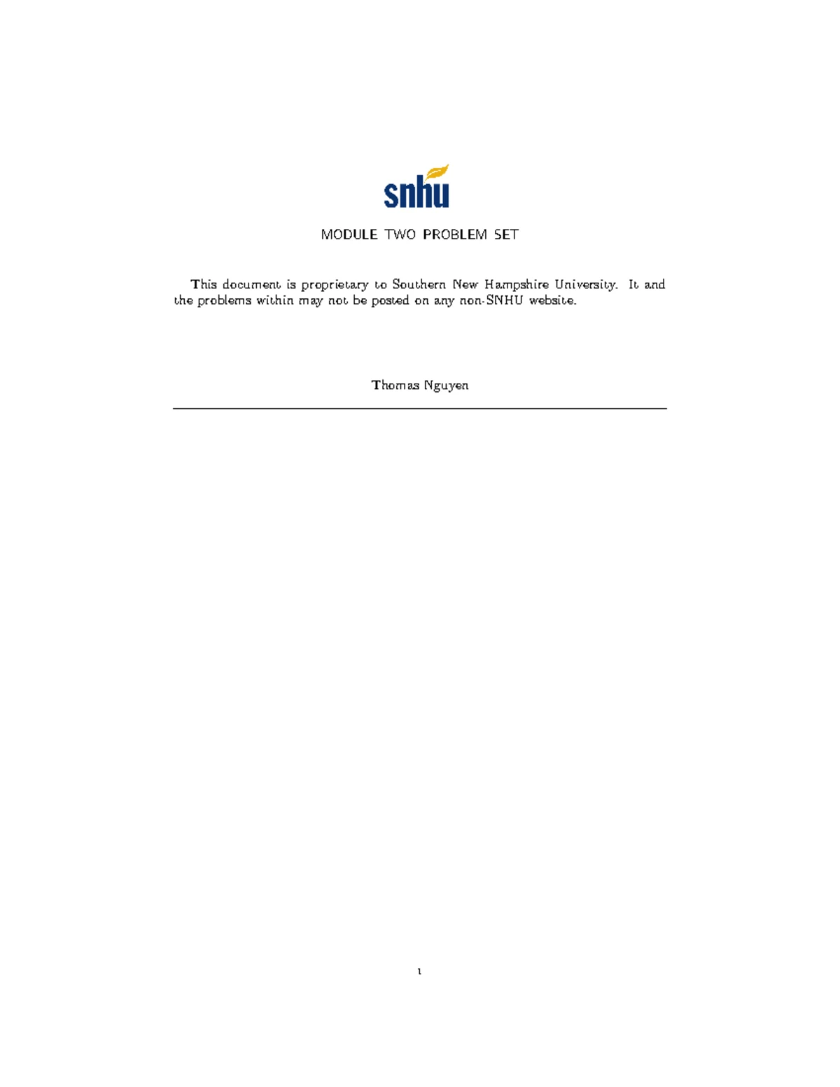 MAT-230 Module 2 assignment(Complete) - MODULE TWO PROBLEM SET This document is proprietary to ...