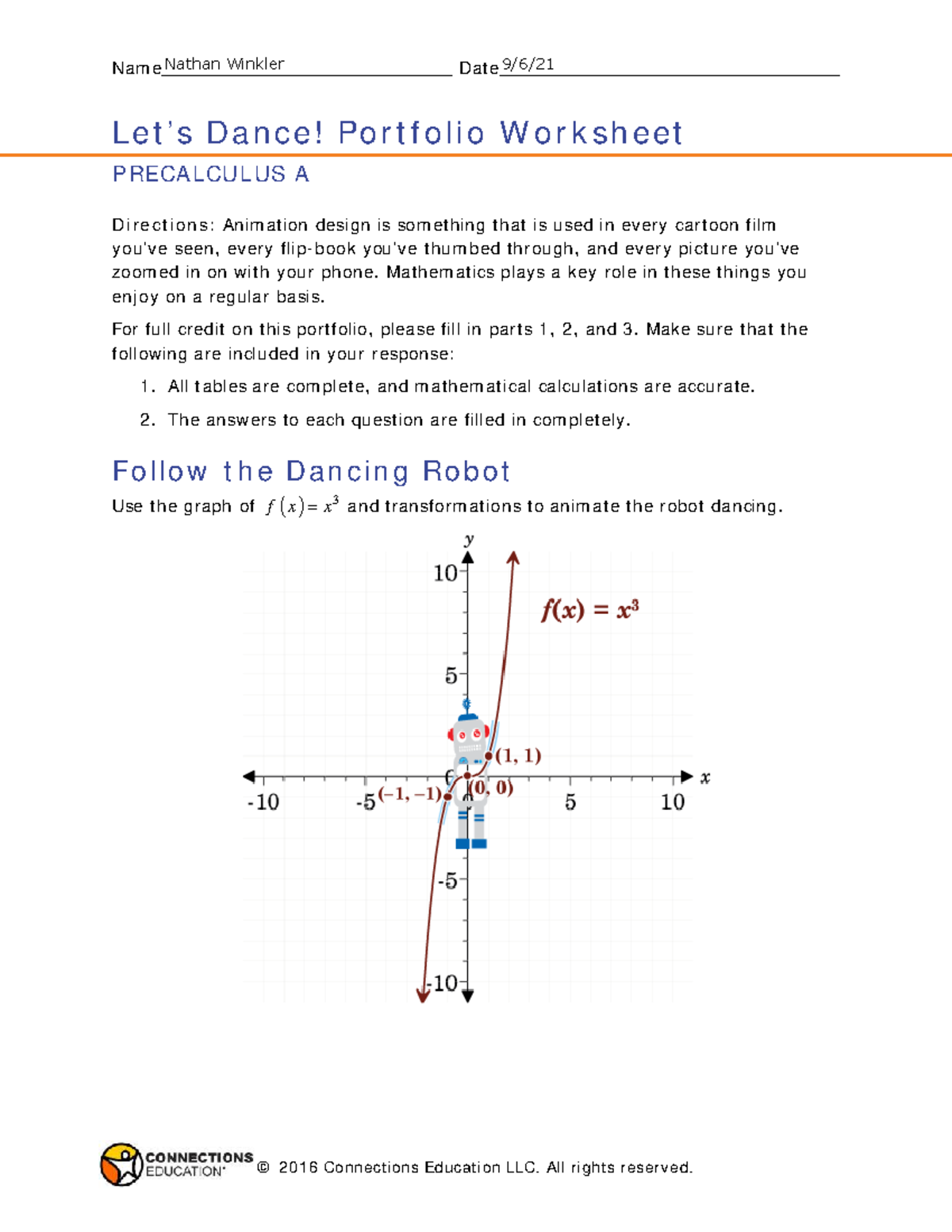 Precalculus A: Let’s Dance! Portfolio Worksheet Insights - Studocu
