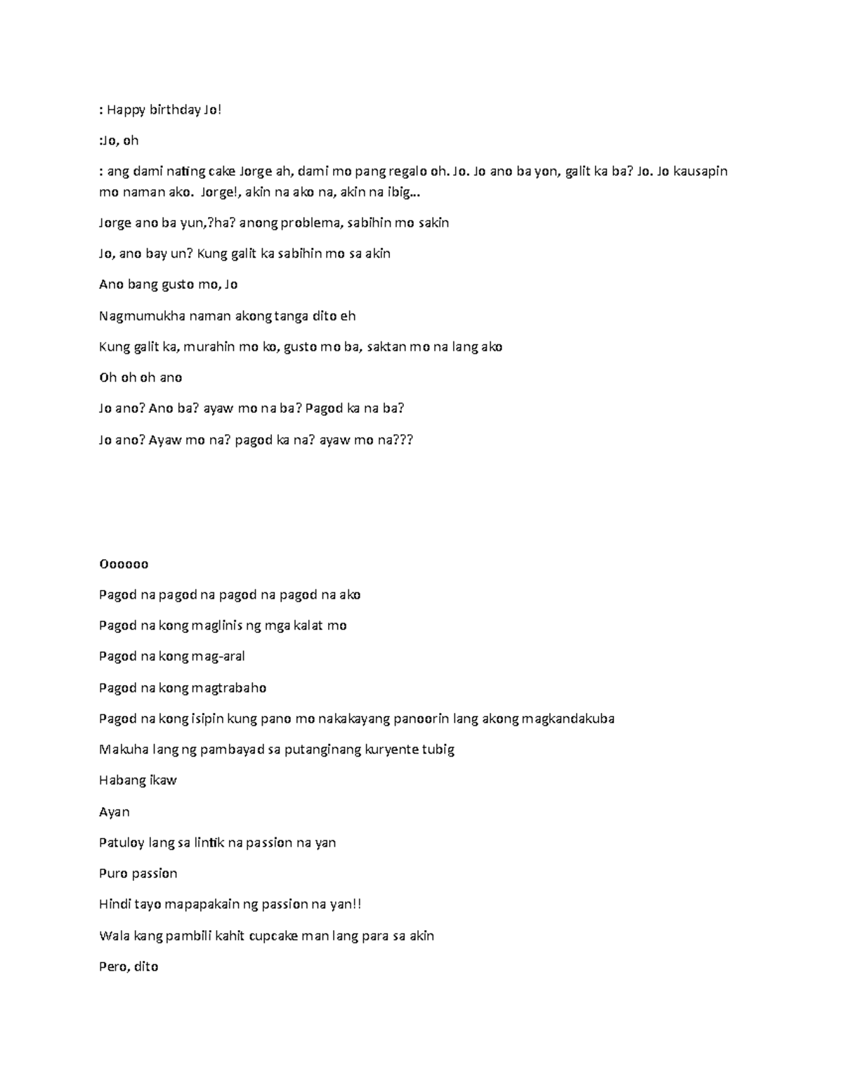 Birthday Poem for Jo: Emotion and Struggles - Studocu