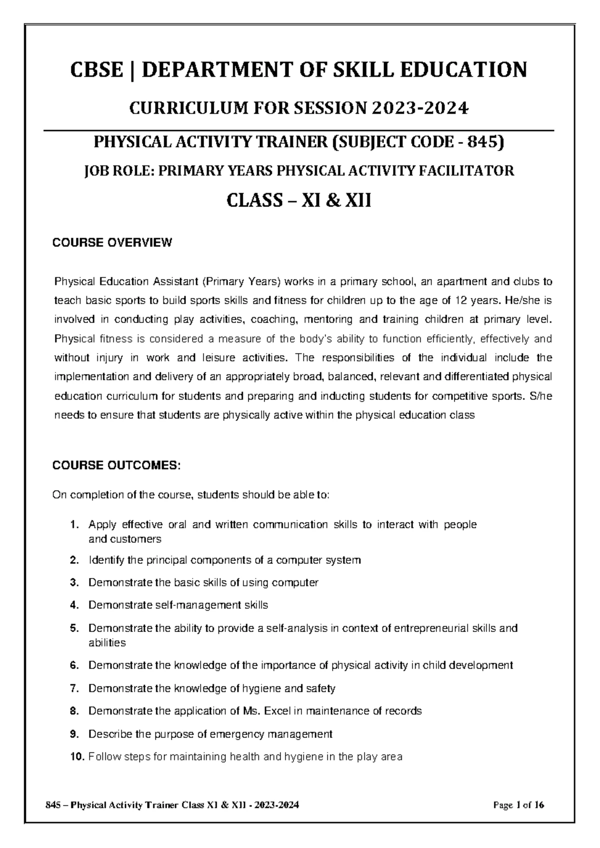 841 Yoga MS - CBSE | DEPARTMENT OF SKILL EDUCATION YOGA (SUBJECT CODE ...