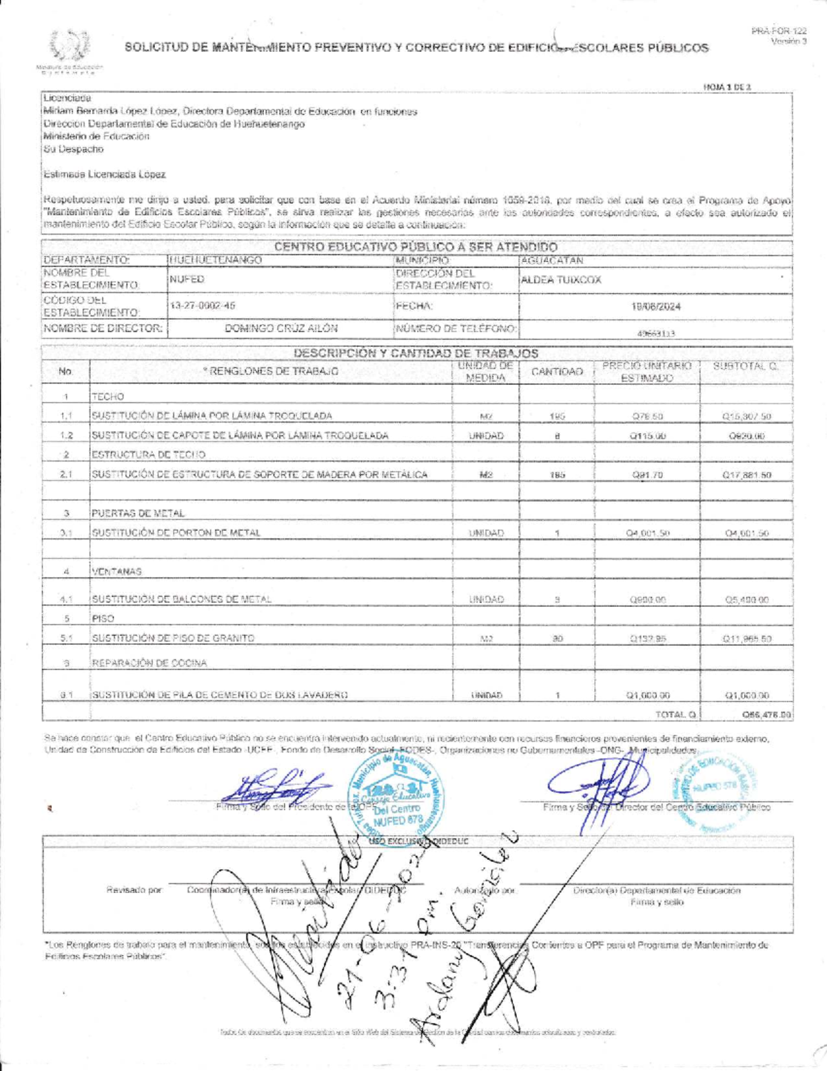Mantenimiento Correctivo y Preventivo de Edificios Escolares - NUFED ...