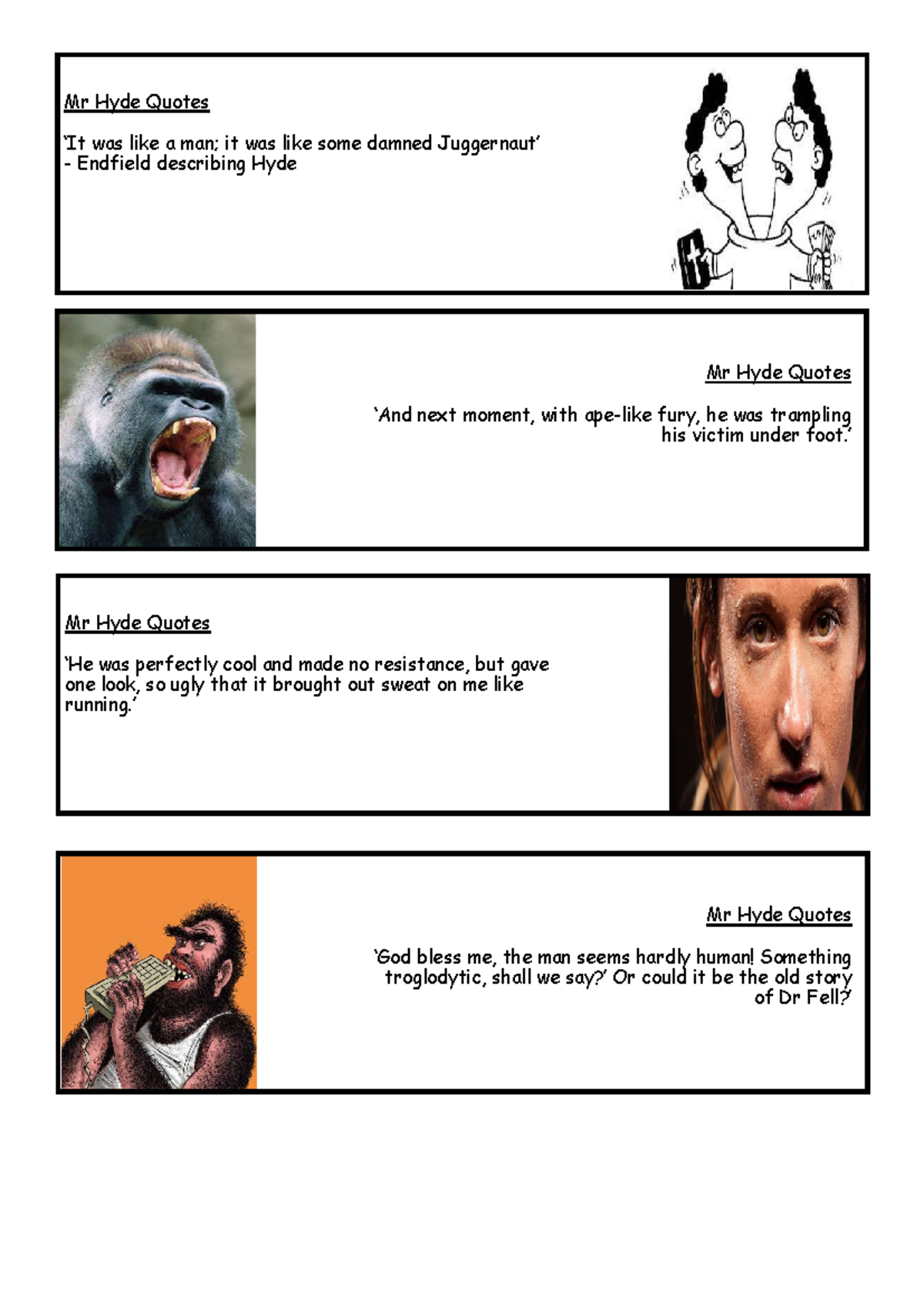 J&H Key Quotes Analysis: Exploring Duality and Morality - Studocu